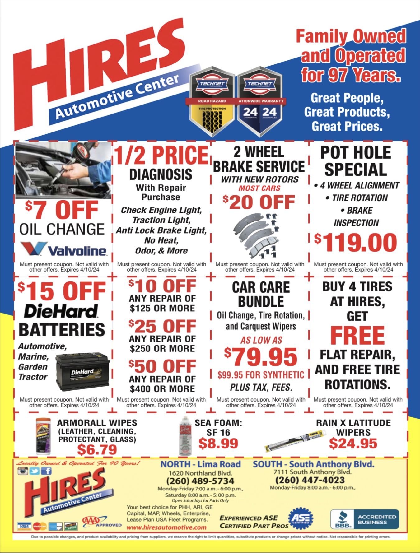 Service Specials | Everyday Service Bundles | Hires Automotive Center